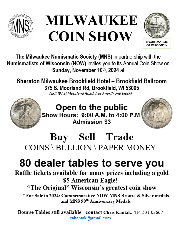 Show Calendar : Numismatists Of Wisconsin